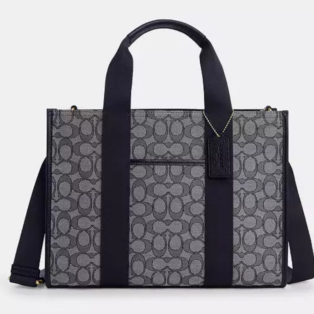 Coach Smith Tote Bag In Signature Jacquard Navy - Gem